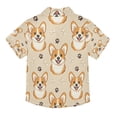 BZSMCE Short-Sleeve Button-Down Shirt Summer Cute Dog Bone Footprint ...