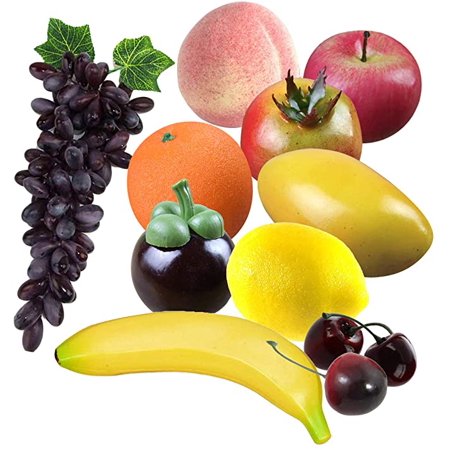 "10pcs Decorative Fruit Plastic Set, Realistic Artificial Fruits Fake ...