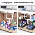 Puricon 2 Pack Under Sink Organizer, 2-Tier L-Shape Sliding Under Sink ...