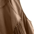 Jsaierl Womens Fringe Trim Sleeveless Lapel Open Front Vintage Cowgirl