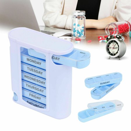 YDJKET Tower Dose Pill Box Medicine Box with 4 Lines Daily Planner ...