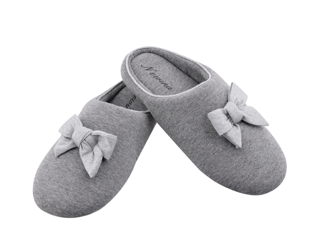 Newina Women’s Japanese Soft Cotton Memory Foam Spring Slippers with Cute Bow Slip-On Clog Anti ...