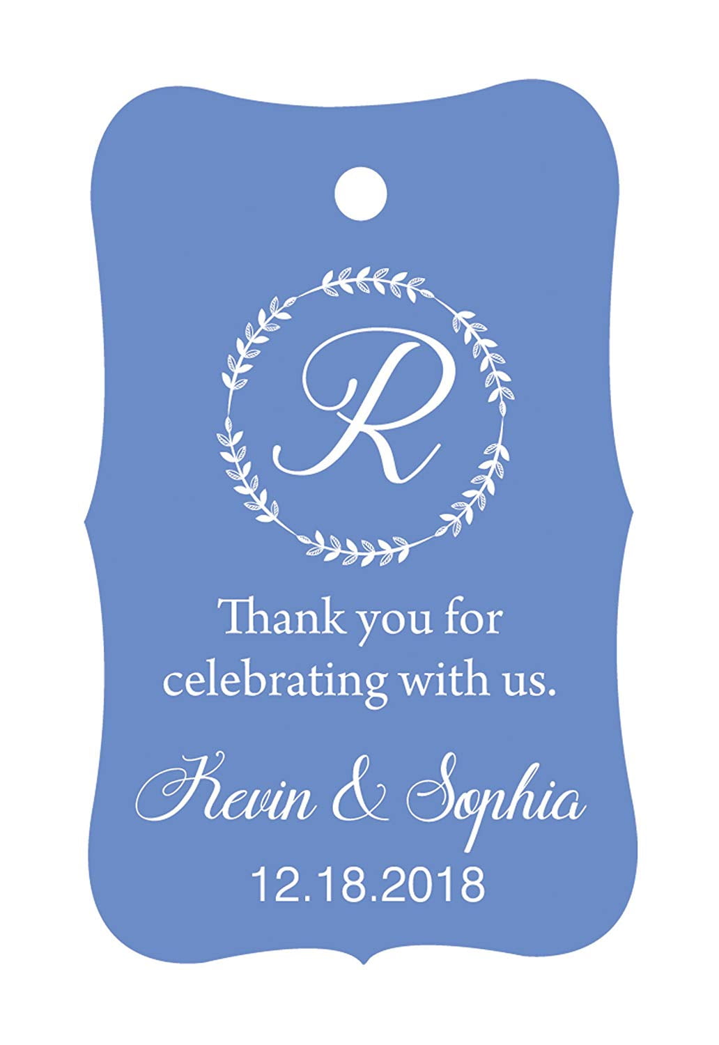 100 PCS Custom Made Scallop Edges Hang Tags Thank You For Celebrating ...