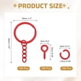 100Sets Red Keychain Making Kit, 30mm 1.2inch Chain Keychain Rings with ...