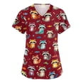 AHMOMEI Under Scrubs for Women Stretchy Cartoon Animal Print Scrub Tops ...