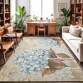 3x5 Hydrangea Floral Area Rug for Bedroom, Washable Non Slip Low Pile ...