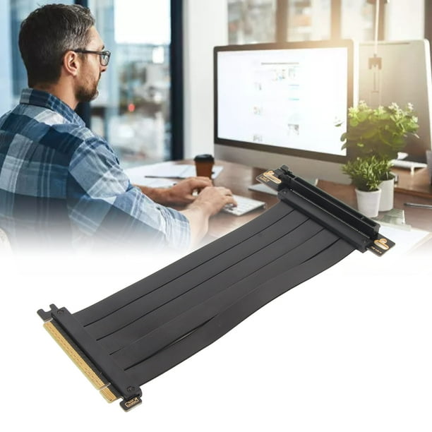 PCIE 4.0 X16 Riser Cable, GPU Extension Cable With Foldable, 90 Degree Shielding Slot, High ...