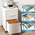 3 Drawer File Cabinets with Lock, White Vertical Filing Cabinet for ...
