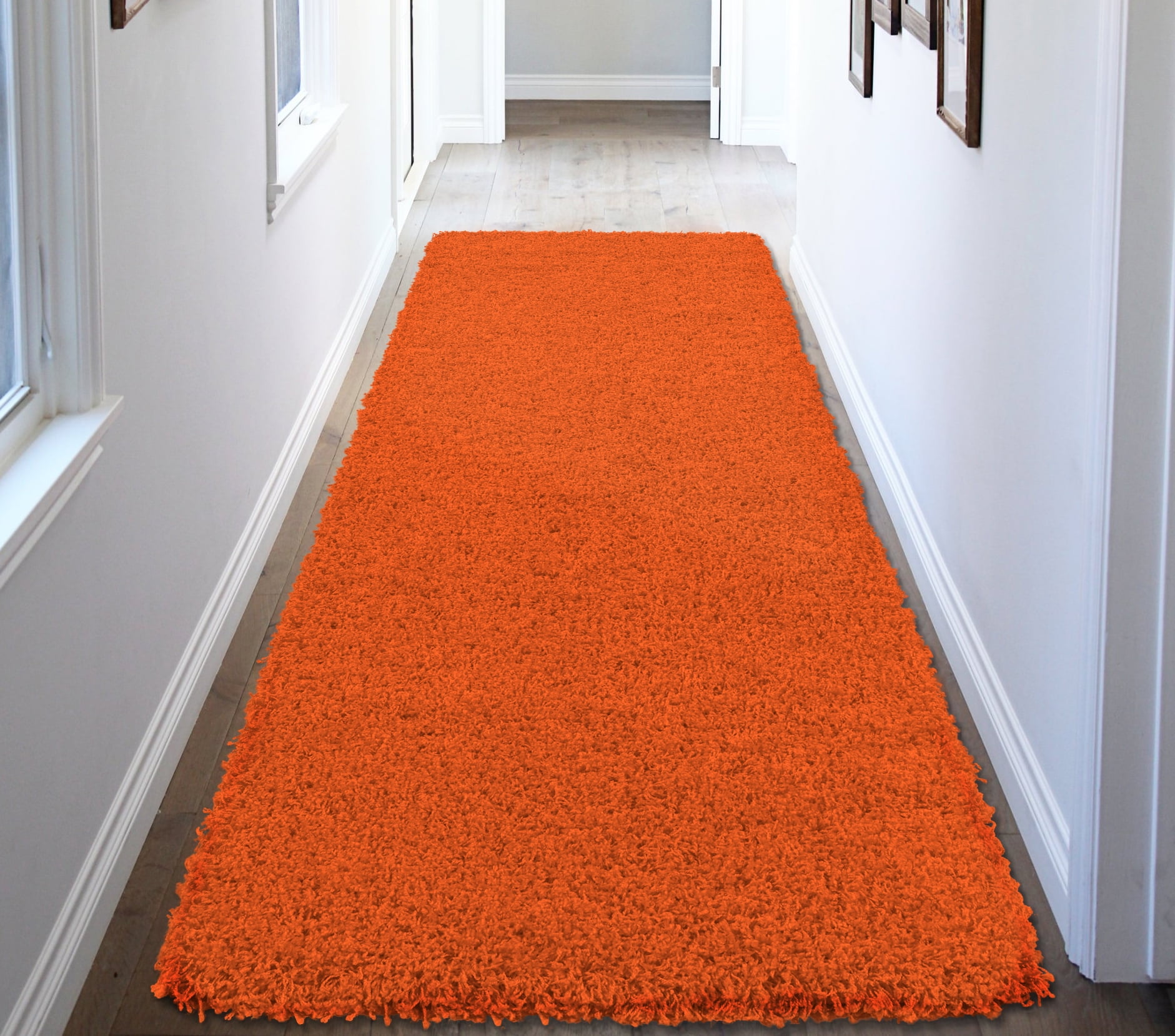 Ottomanson Shaggy Solid 3x8 Indoor Shag Runner Rug 2 7 X 8 Orange