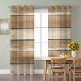 Brown Wood Grain Sheer Curtains 84 Inch Long 2 Panels, Vintage Board ...