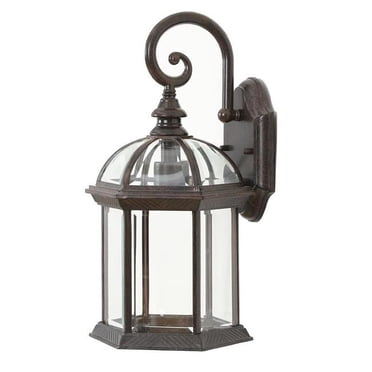 Classic Lamp Post Design Wooden Lantern Set Of Two In Rustic Antique ...