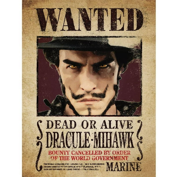 One Piece Live Action Wanted Poster Dracule Mihawk Print - Walmart.ca