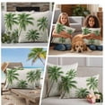 2 Pack Outdoor Waterproof Throw Pillow Covers,Tropical Green Palm Tree ...