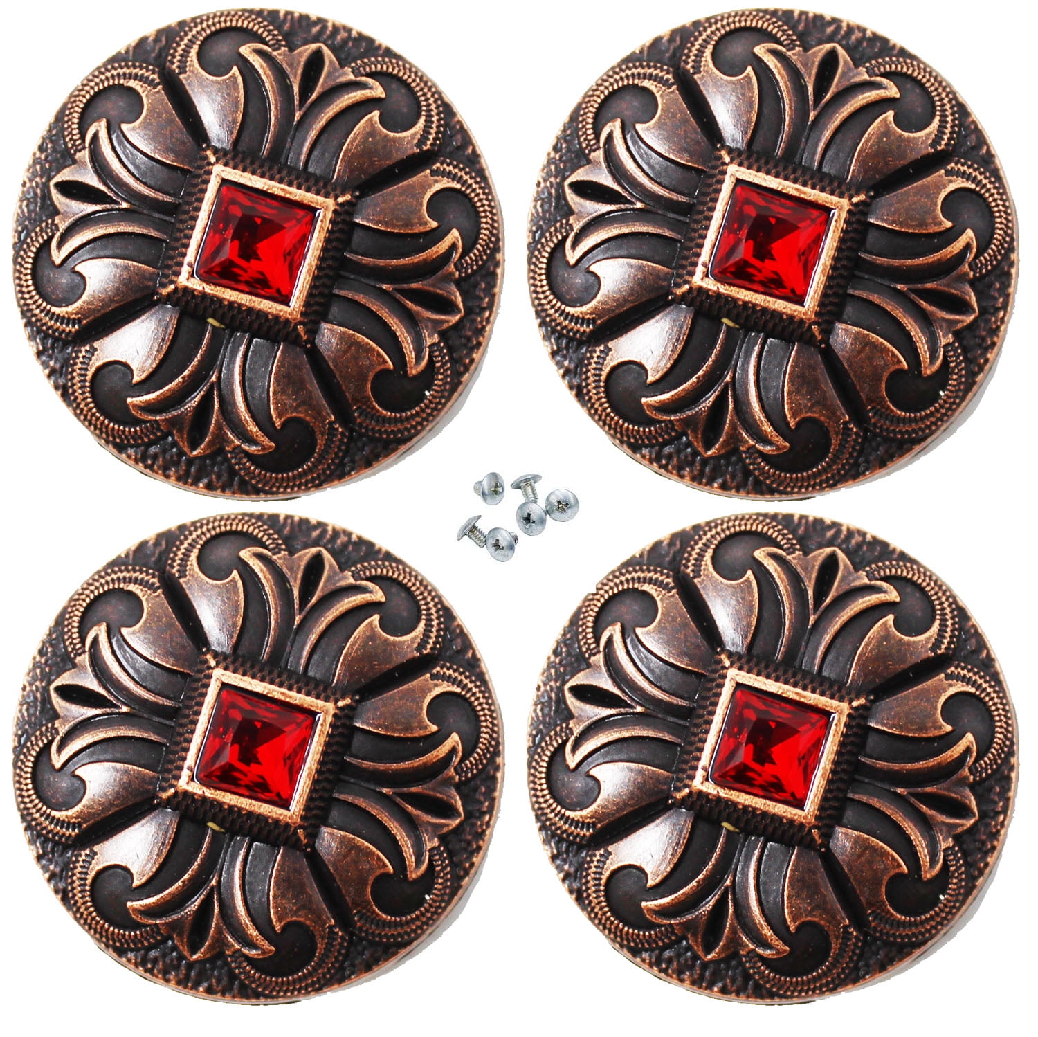 Set of 4 Screw Back Conchos Western Saddle Co619 - Walmart.com