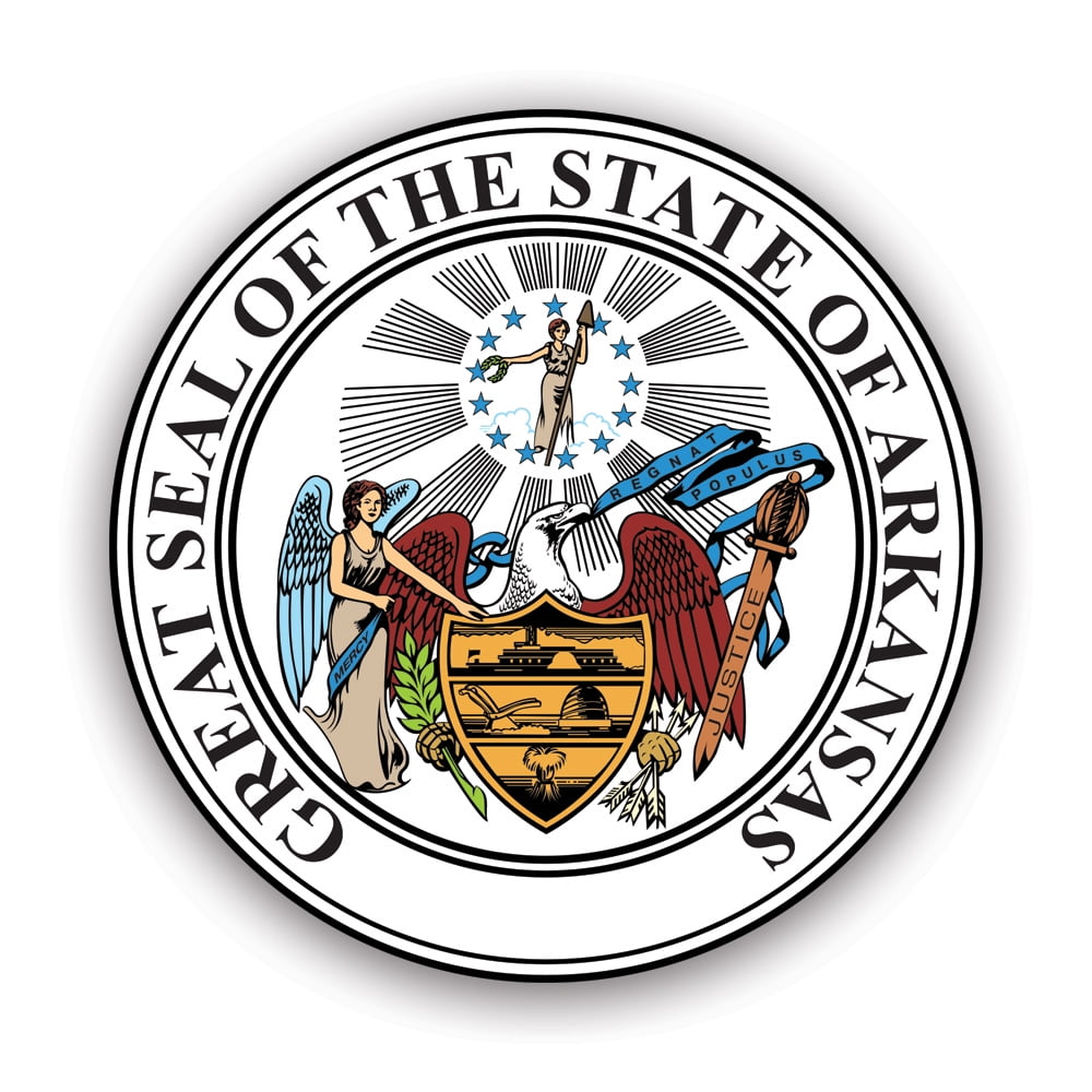 Arkansas State Seal Sticker Decal - Self Adhesive Vinyl - Weatherproof ...