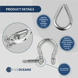 Five Oceans Anchor Line 1/2 inch x 100 ft - Anchor Rope Line - Marine ...