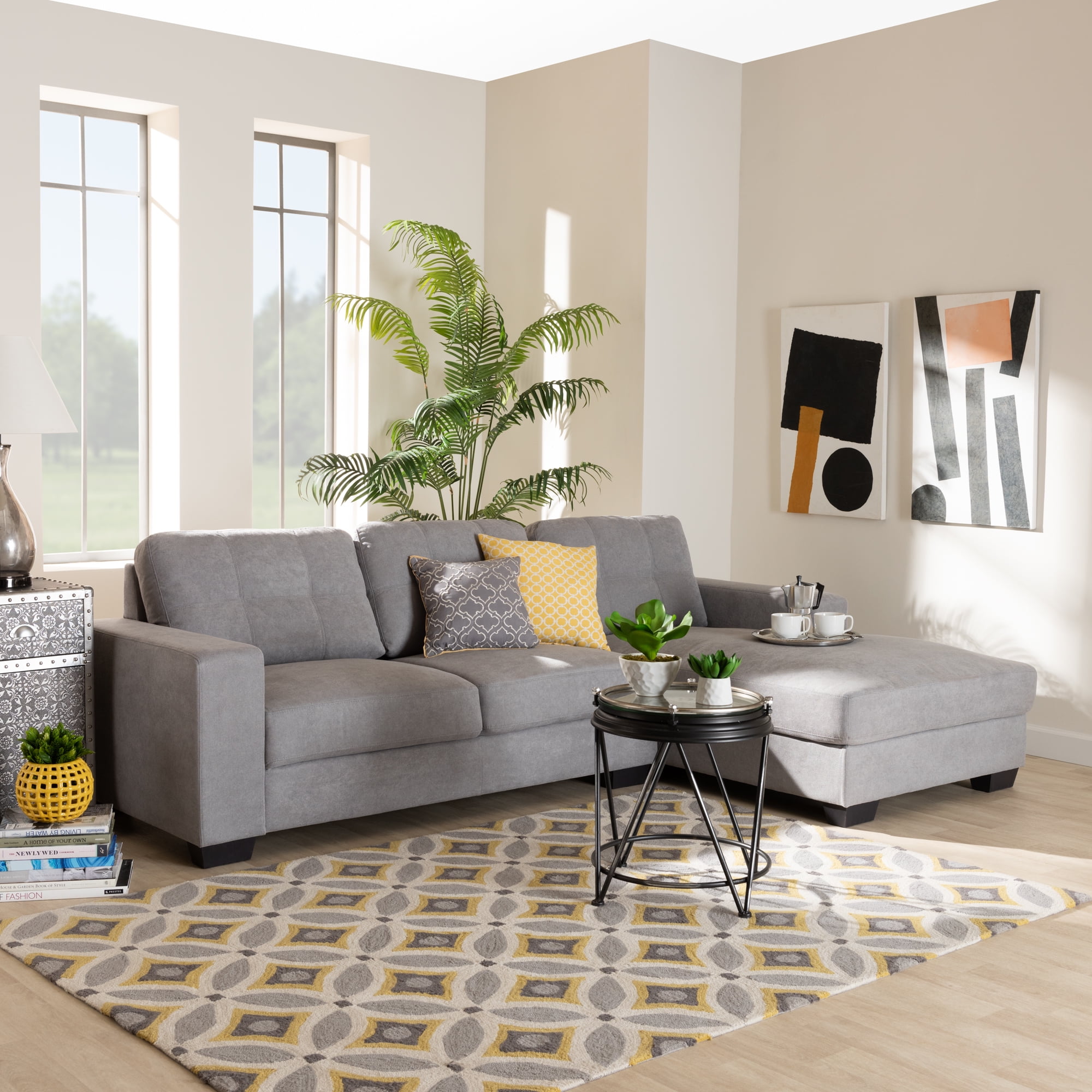 Baxton Studio Modern Sectional Sofa | Baci Living Room