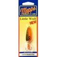 Mepps Little Wolf Spoon, 1/4oz, Plain Treble Hook, Gold/Hot Orange ...