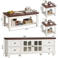 LELELINKY Farmhouse TV Stand and Coffee Table Set 4, Rustic Wood Living ...