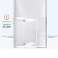 DreamLine Unidoor-X 66-66 1/2 in. W x 72 in. H Frameless Hinged Shower Door in Brushed Nickel ...