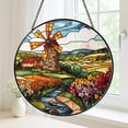 Countryside Windmill Glass Window Hanging – Decorative Accent2101 ...