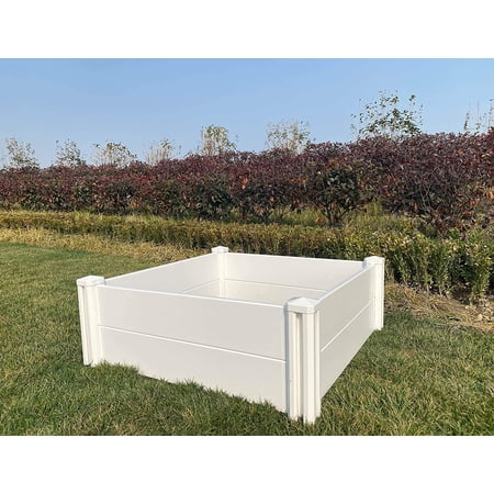 3' x 3' Vinyl Raised Garden Bed Screwless Planter Box for Gardening ...