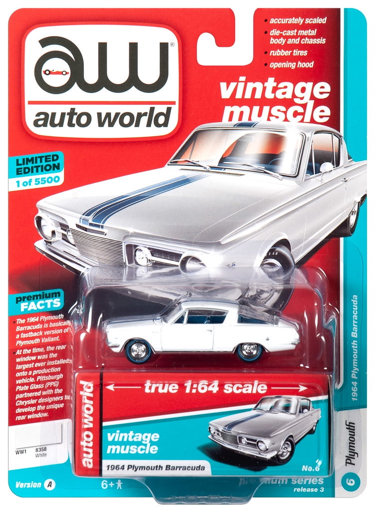 Auto World 1964 Plymouth Barracuda Toy - Walmart.com
