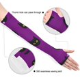 Black Cat Pattern Purple UV Protection Cooling Arm Sleeves, Compression ...