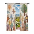 Abstract Vintage Sheer Curtains for Living Room Bedroom, Green Tree ...