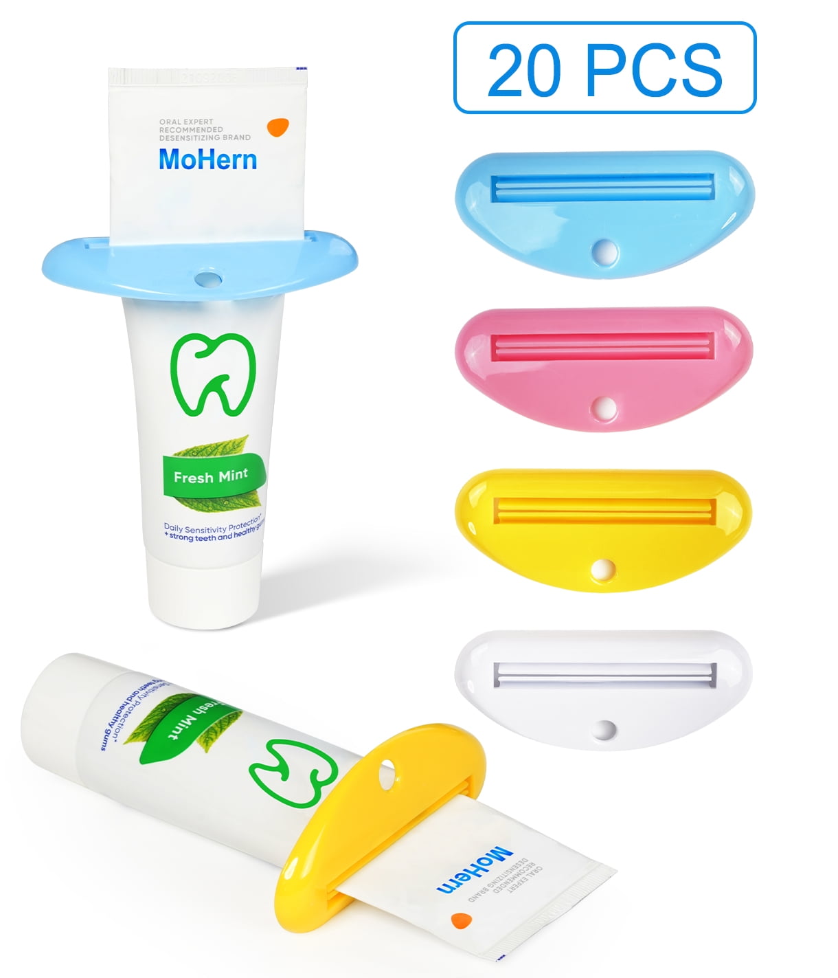 Toothpaste Squeezer, 20 Pcs Multi-Purpose Plastic Tube Squeezer Holder ...