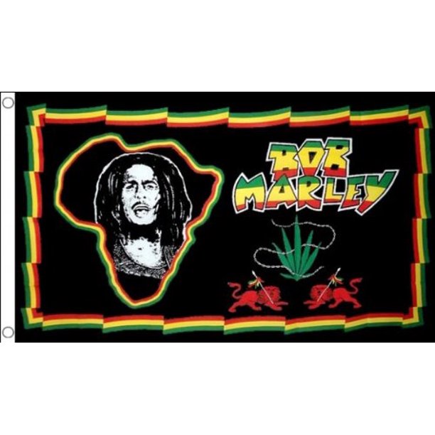 QIFEIHA Bob Marley Reggae Rasta Africa Flag 3x5 Feet Banner Flag ...