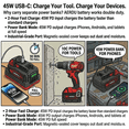 AERDU 18V 5.0Ah Lithium Battery with USB-C Fast Charging for MLK 18V ...