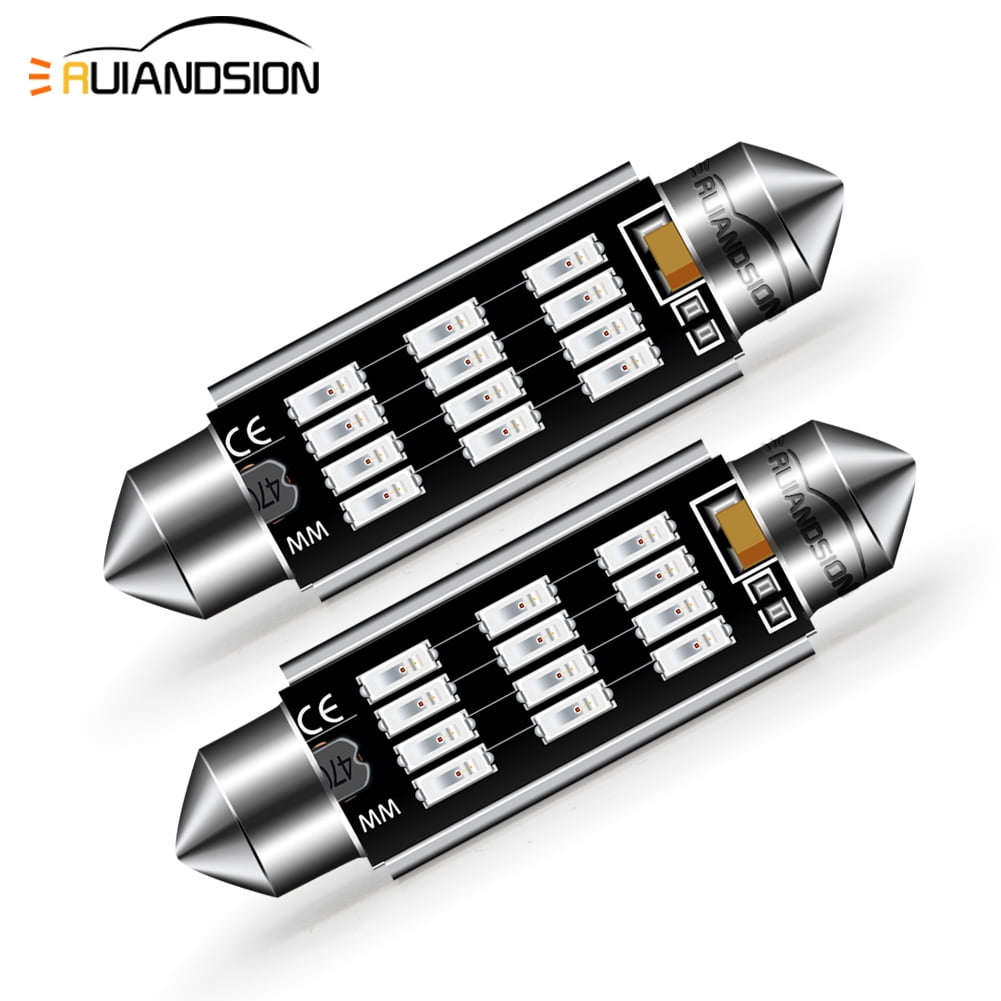 Ruiandsion 44mm LED Bulbs Red Kit, Bright Interior Car & Trunk Lights ...