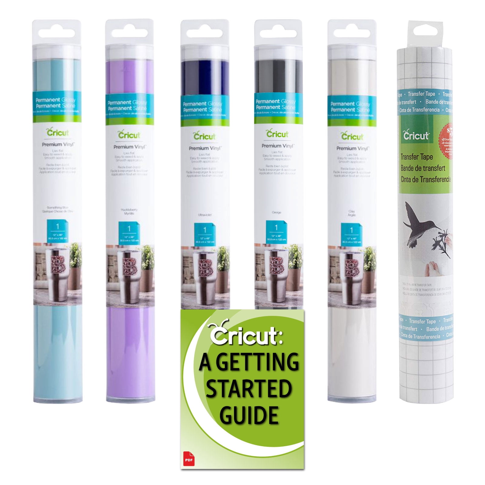Cricut Premium Permanent Glossy Vinyl (6) 12x48 Rolls, Winter Frost ...