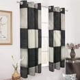 52×84in Perforated Curtain Two Symmetrical Pieces Heat Insulation Sun ...