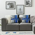 ARISTURING Blue Grey Stripes Square Cushion Covers Set of 2 Geometric ...
