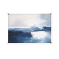 Abstract Paint Texture Sun Shade Sail 14'X18' White Blue Gray Stitching ...