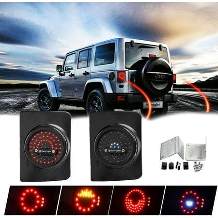 LED Round Tail Lights w/ Brake Reverse Turn Signals Running Light ...