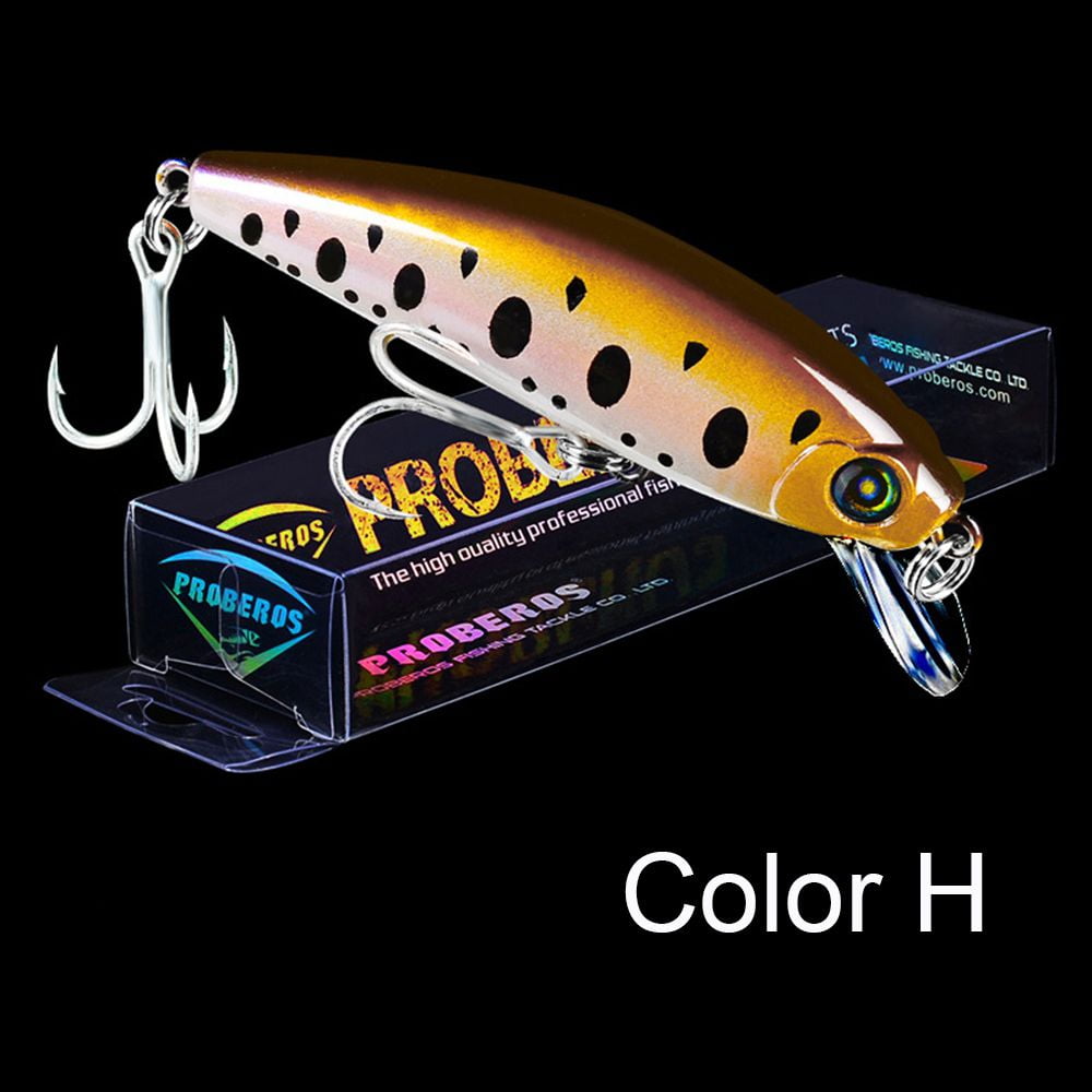 3G 4.5cm Crankbaits Striped bass Tackle Minnow Lures Fish Hooks Slowly ...