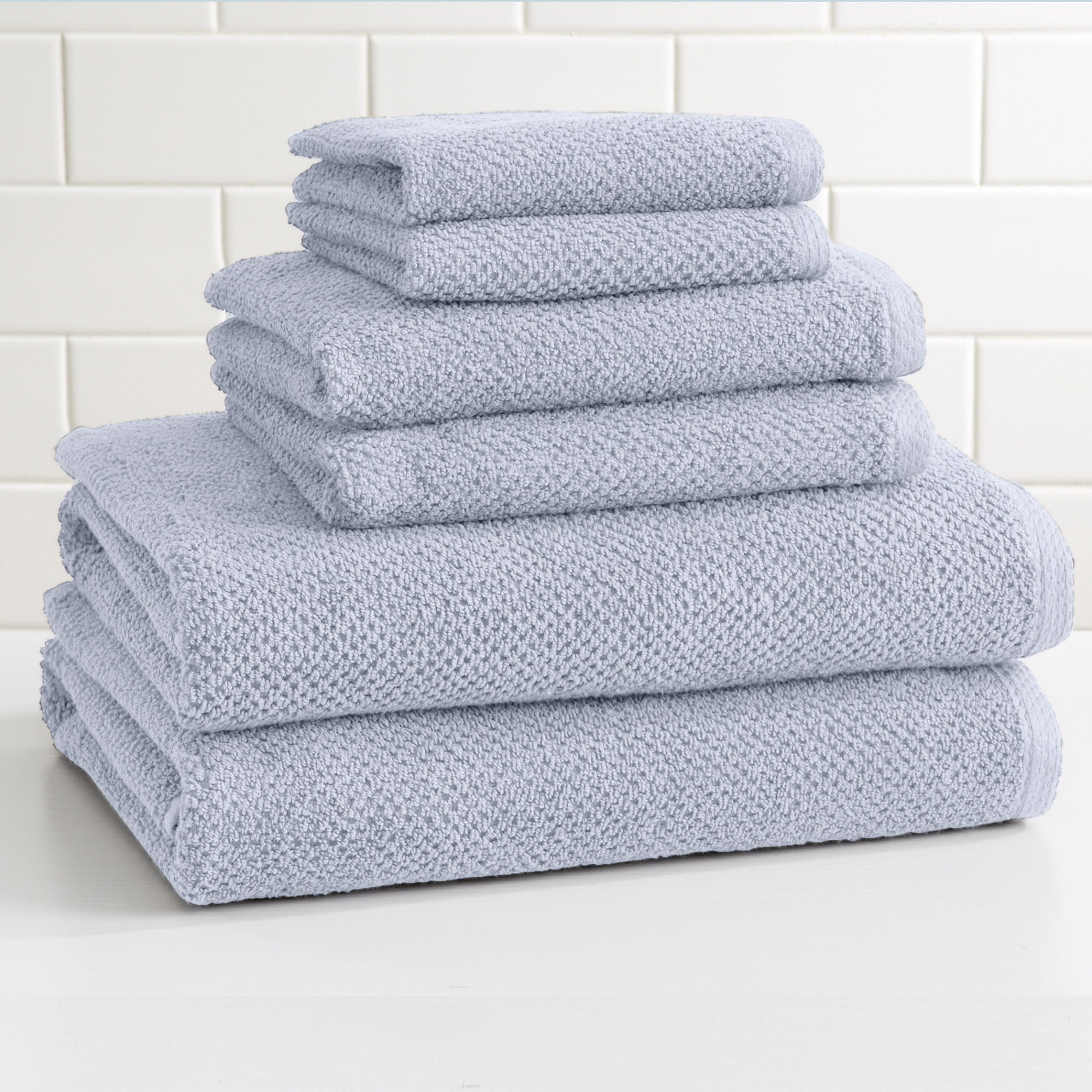 Great Bay Home Cotton Popcorn Textured Quick-Dry Towel Set (6 Piece Set ...