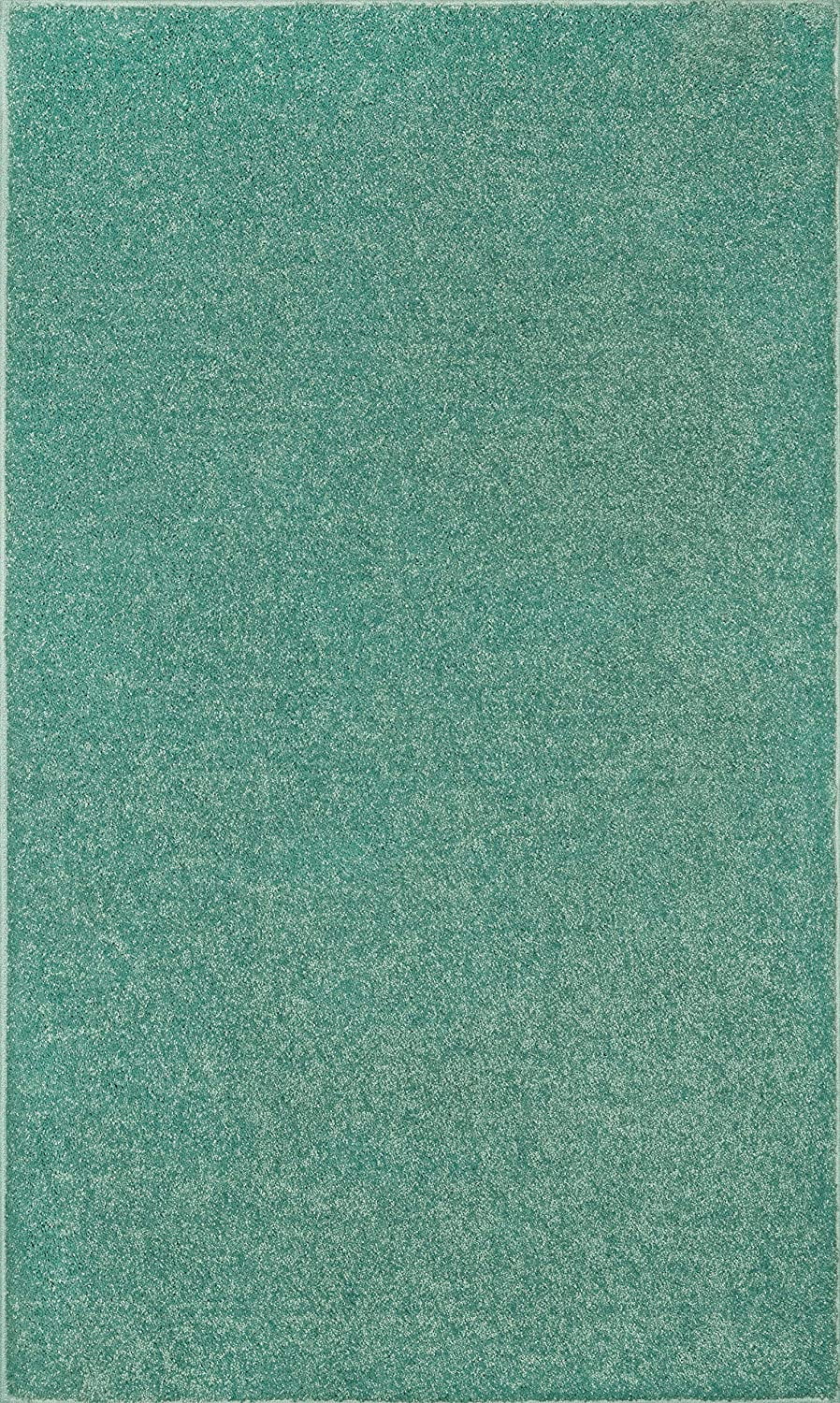 Ambiant Broadway Collection Solid Color Area Rugs Teal - 4' x 6 ...