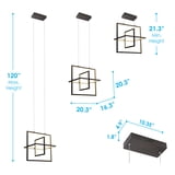 Modern Square LED Pendant Light for Kitchen Island, Dinning Room ...
