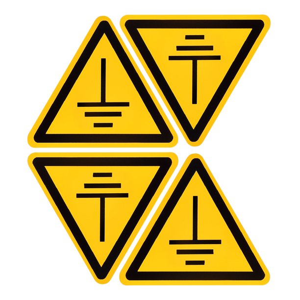 Uxcell Triangle Pay Attention to Grounding Warning Sign Self Adhesive ...