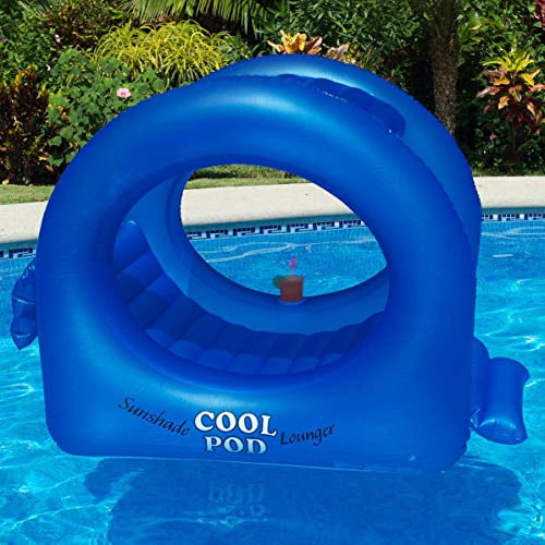 Swimline Sunshade Cool Pod Inflatable Swimming Pool Float Lounger, Blue ...