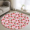 3ft Round Rug Red Strawberry Area Rugs for Living Room Bedroom Washable ...