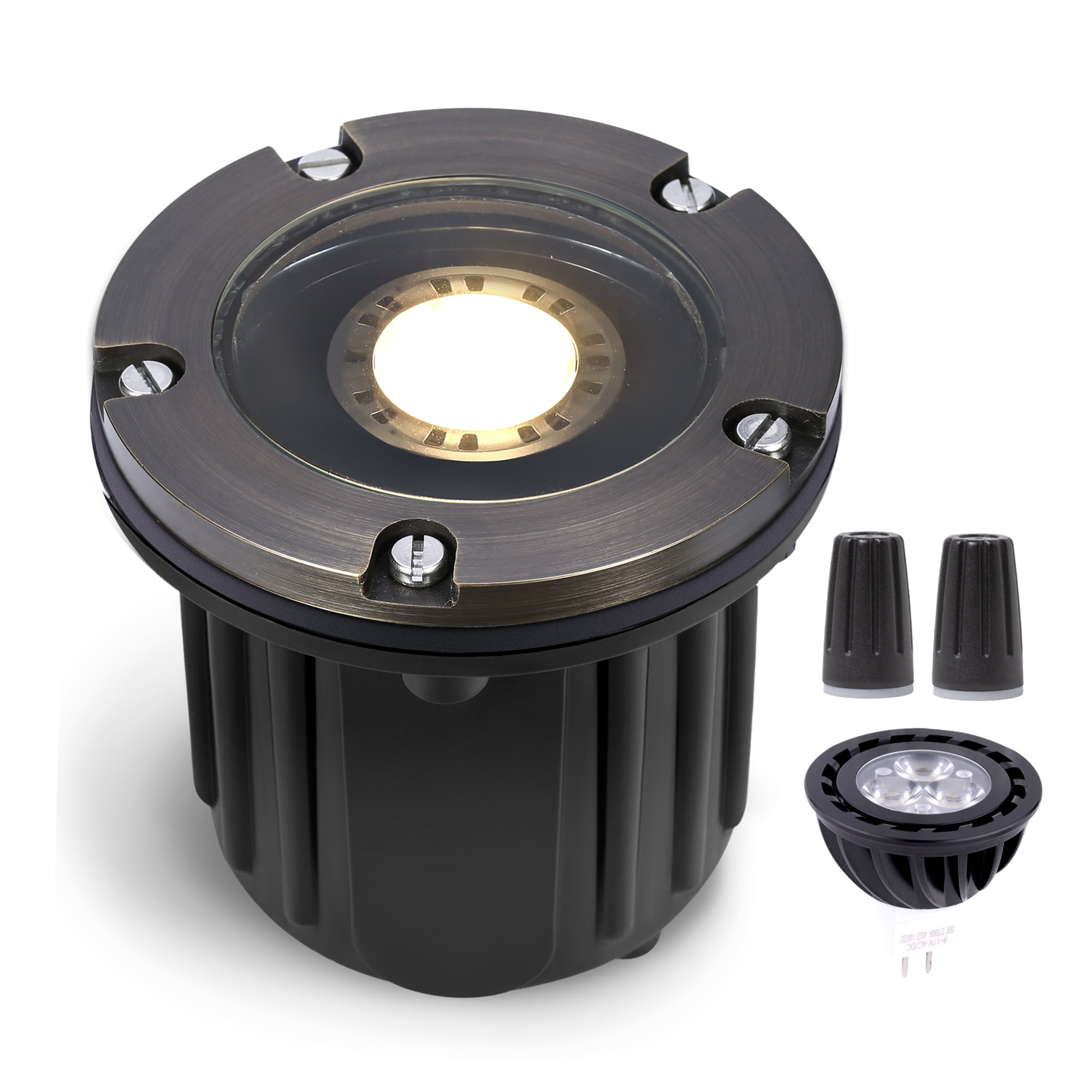 Gardenreet Brass Low Voltage Outdoor Well Lights,12V LED Outdoor ...