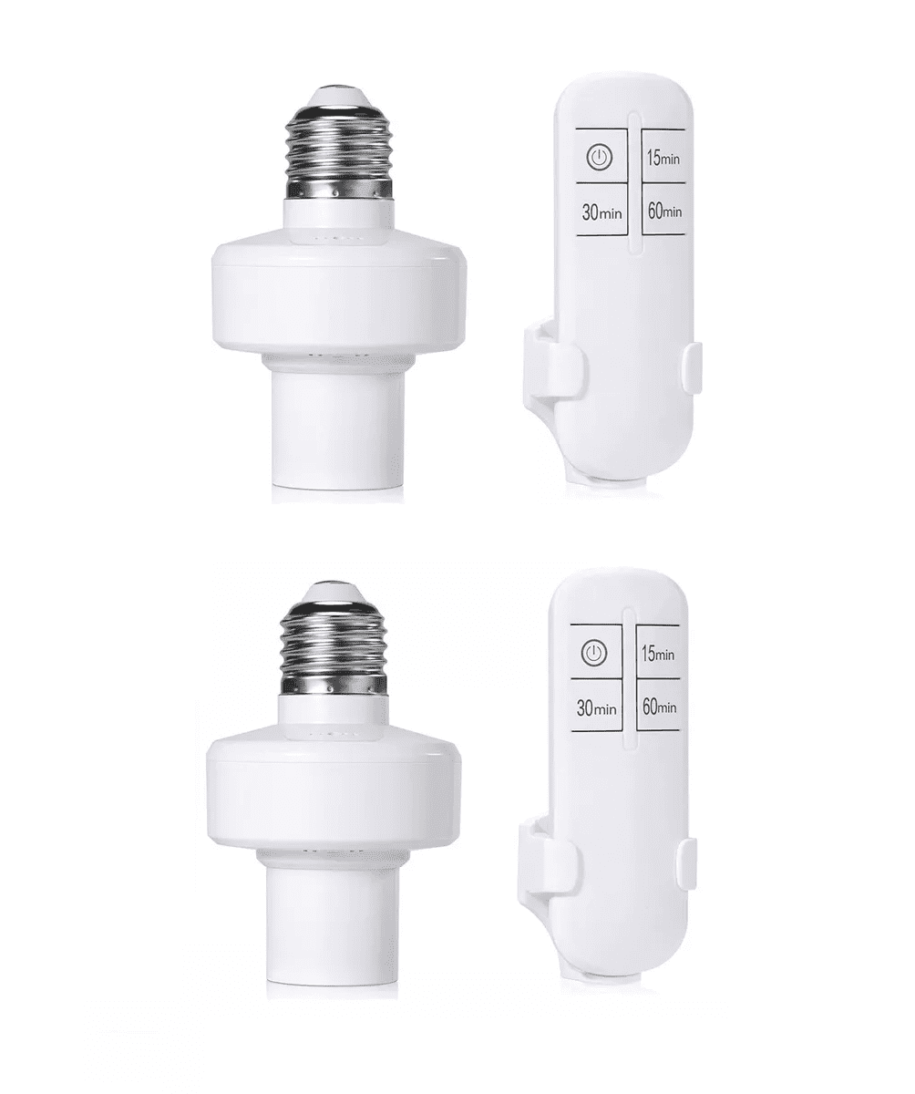 2pcs Socket Inteligente Wifi E27/e26 Adaptador De Foco Led Blanco ...