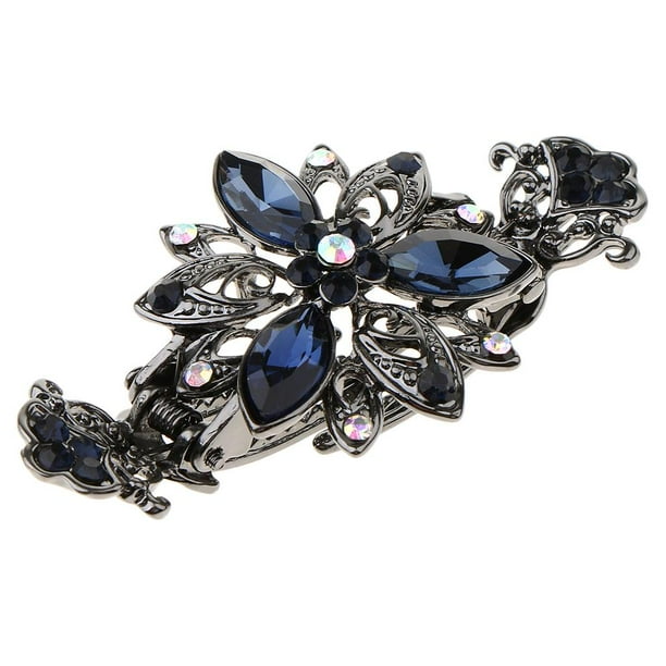 Pinzas para El Cabello Joyas de Cabellero Flor Cristal Azul Colcomx ...