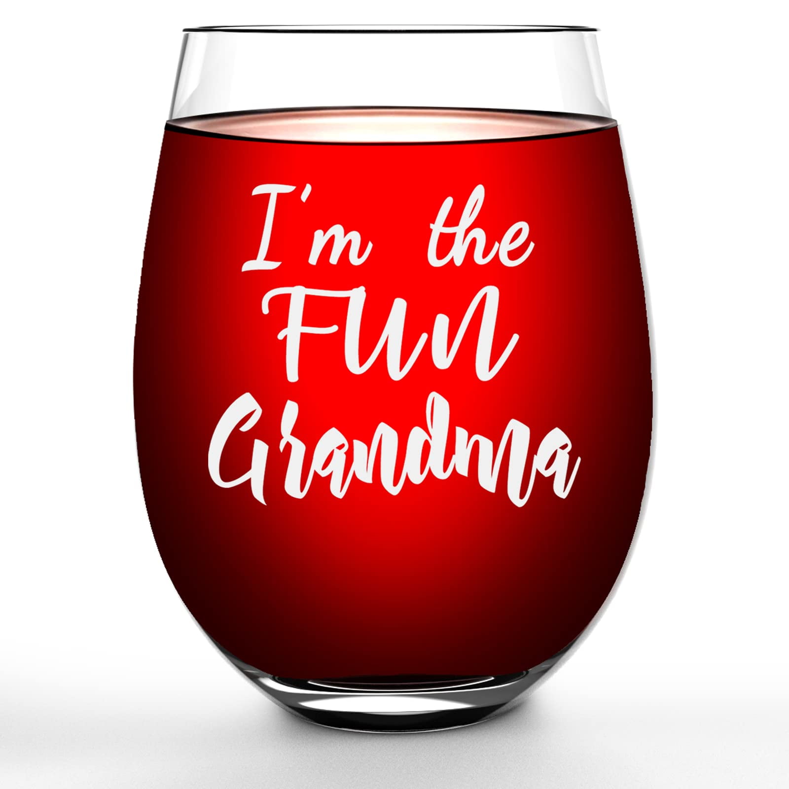 Stemless Wine Glasses - Funny Wine Glassware Gift for Grandma ...
