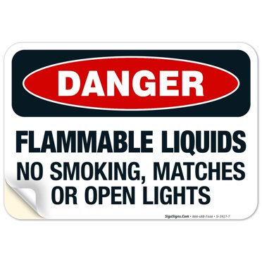 Danger No Hot Work No Smoking No Open Light Sign, OSHA Danger Sign ...